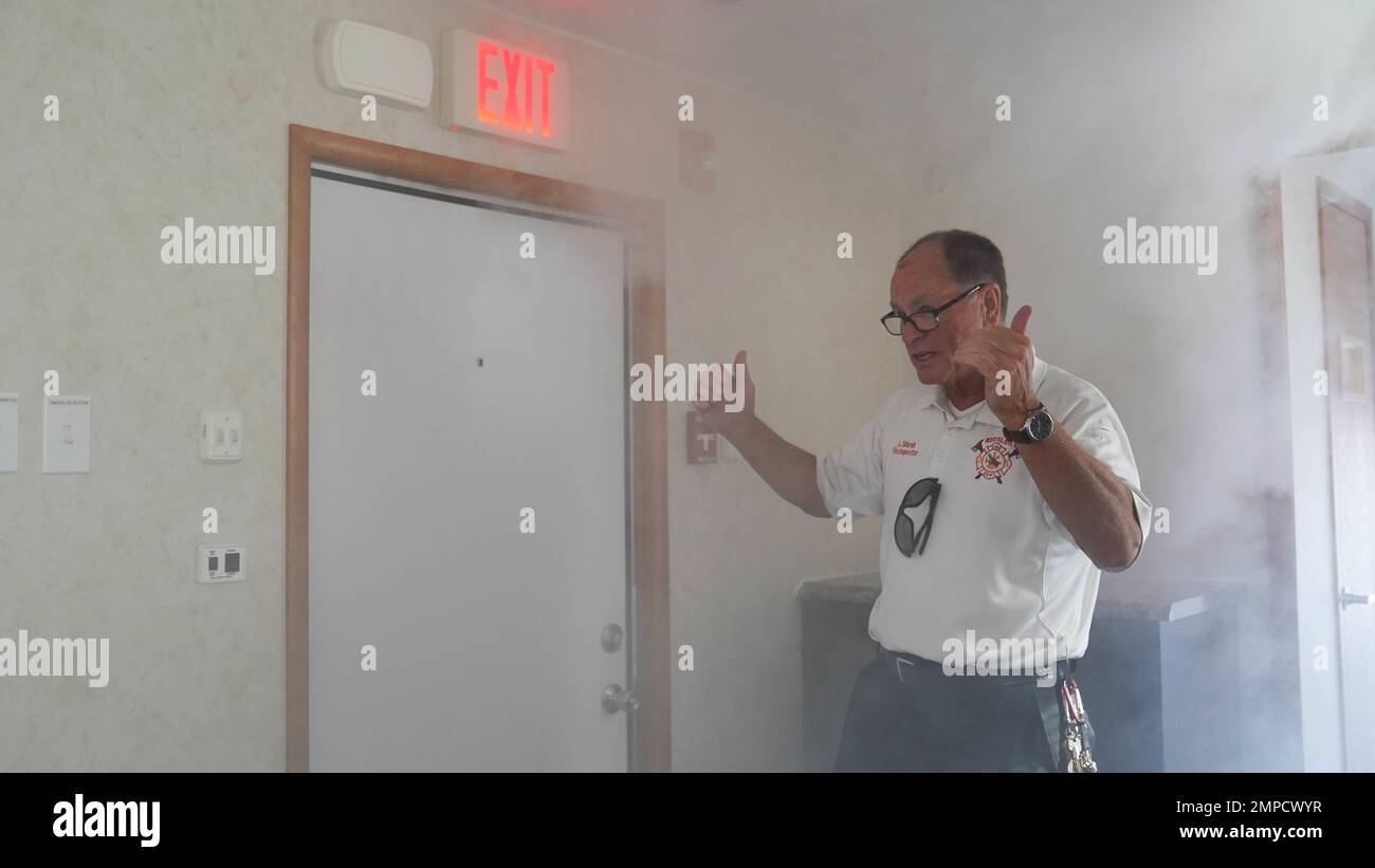 James Shirah, Keesler Fire inspector, teaches children how to react ...