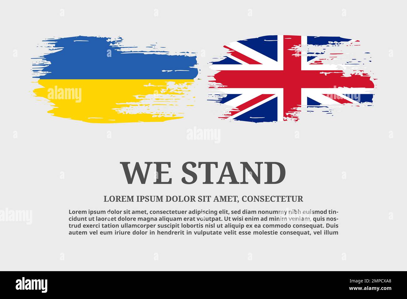 Ukraine and United Kingdom flags flag grunge brush and text poster ...