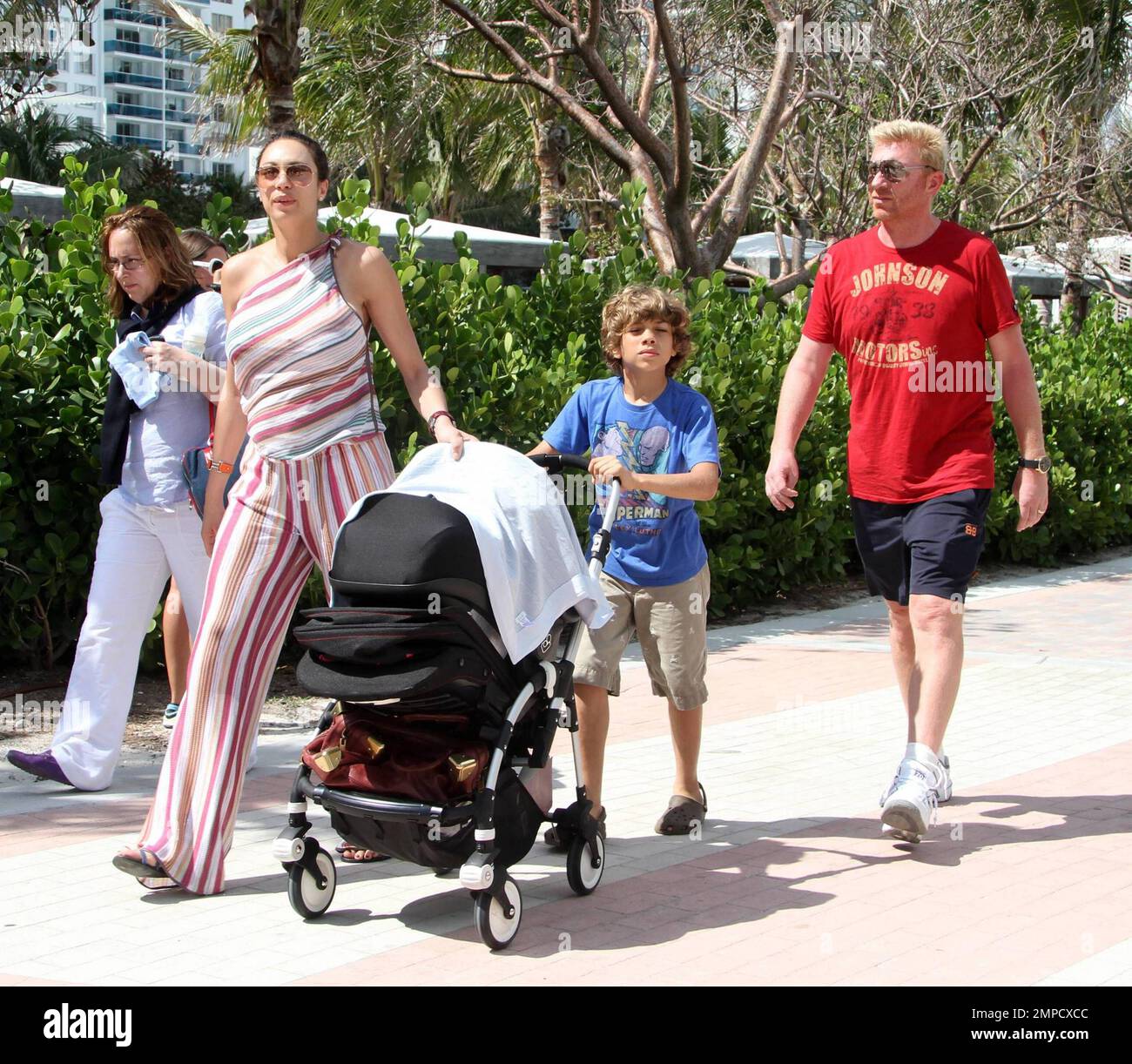Boris Becker and his family pay an Easter visit to friends at a hotel ...