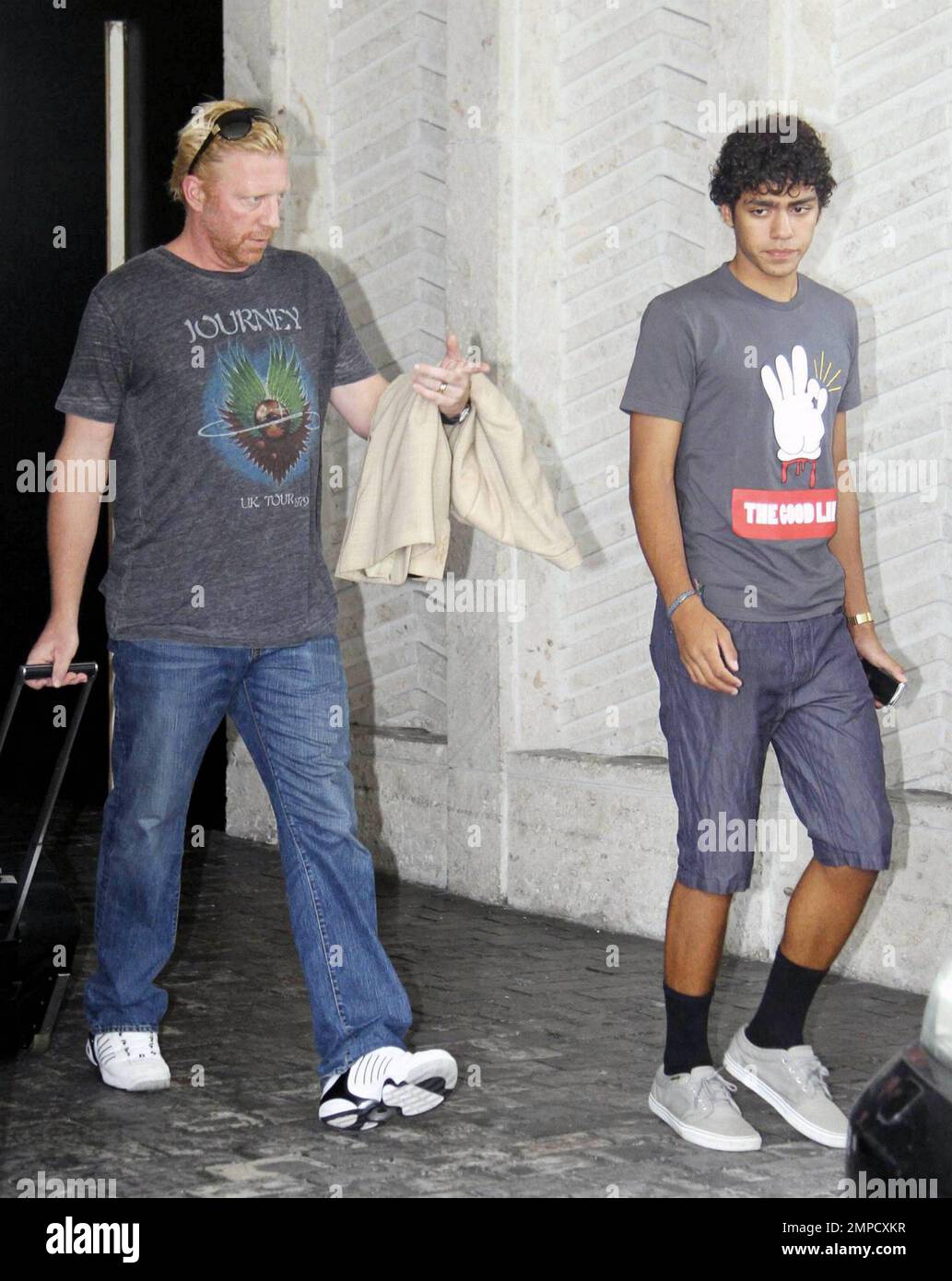 Boris Becker, son Noah, wife Sharlely and their baby son Amadeus leave ...
