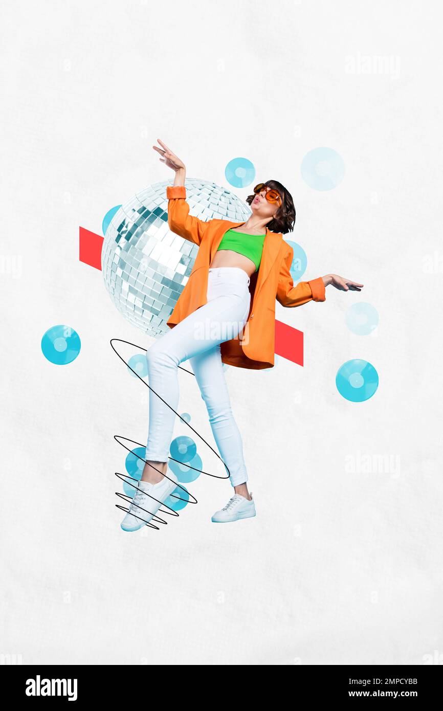 Magazine sketch photo 3d collage poster postcard picture of happy ...