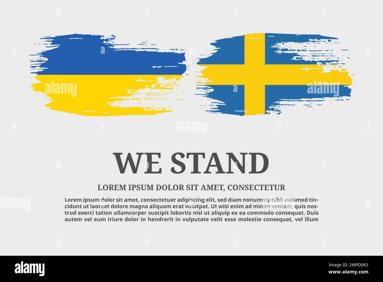 Ukraine and Sweden flags flag grunge brush and text poster, vector ...