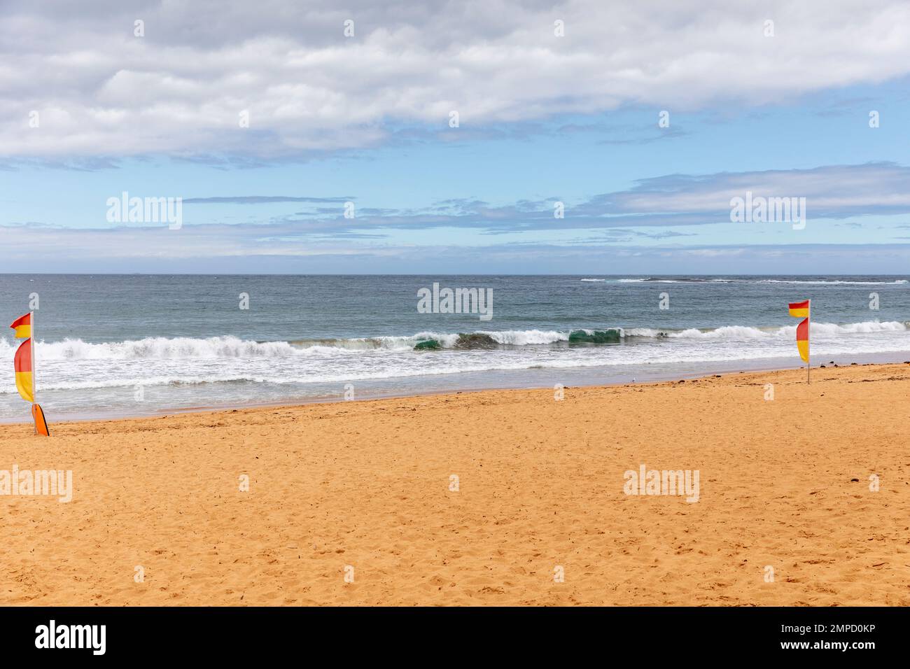 Swim between the flags, safe swimming area erected bu Surf rescue ...