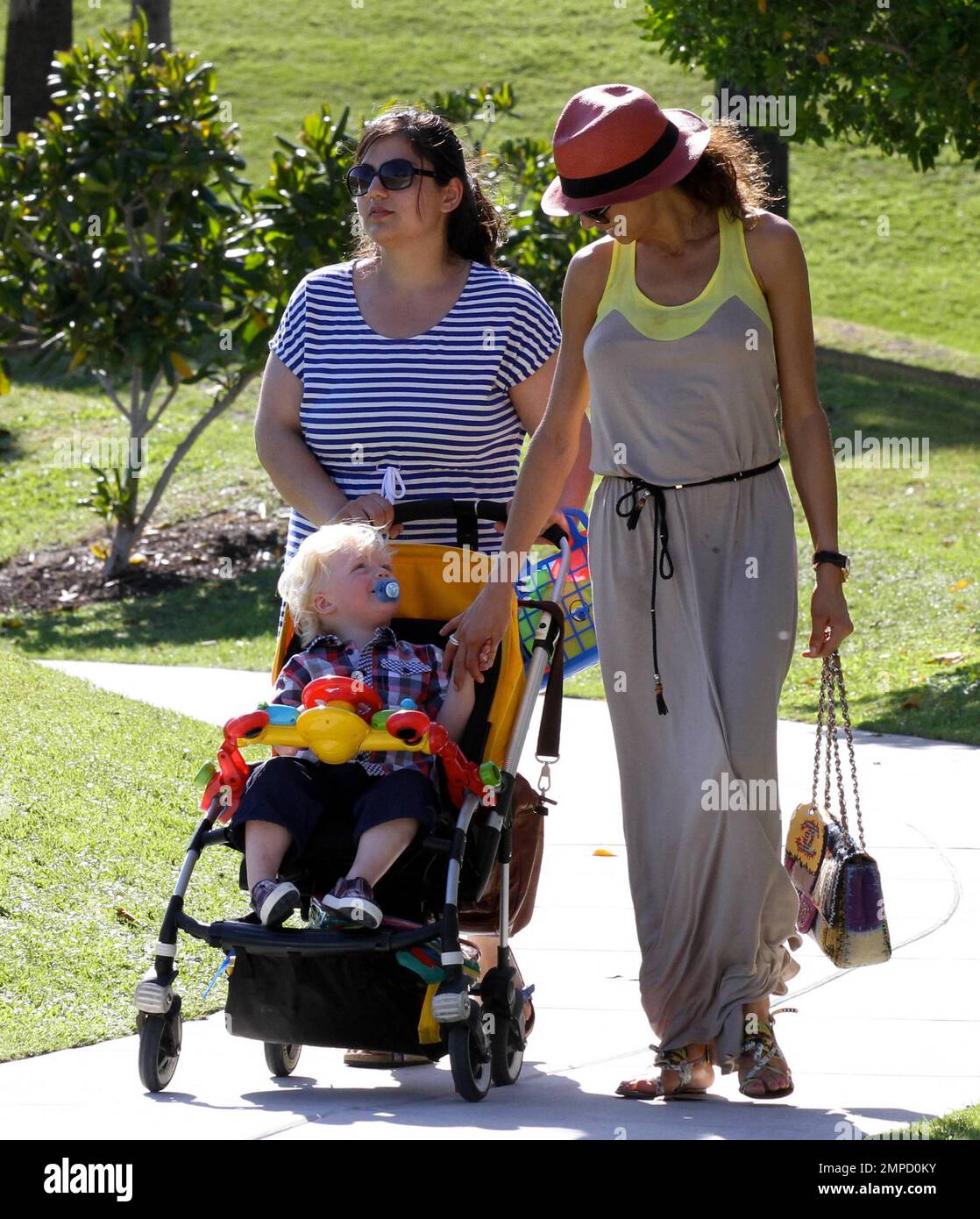 Amadeus Becker and mom Lily visit a kid's playground by the ocean where ...