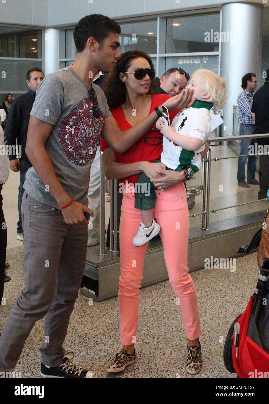 Looking eager to see their family, Boris Becker, wife Sharlely and son ...