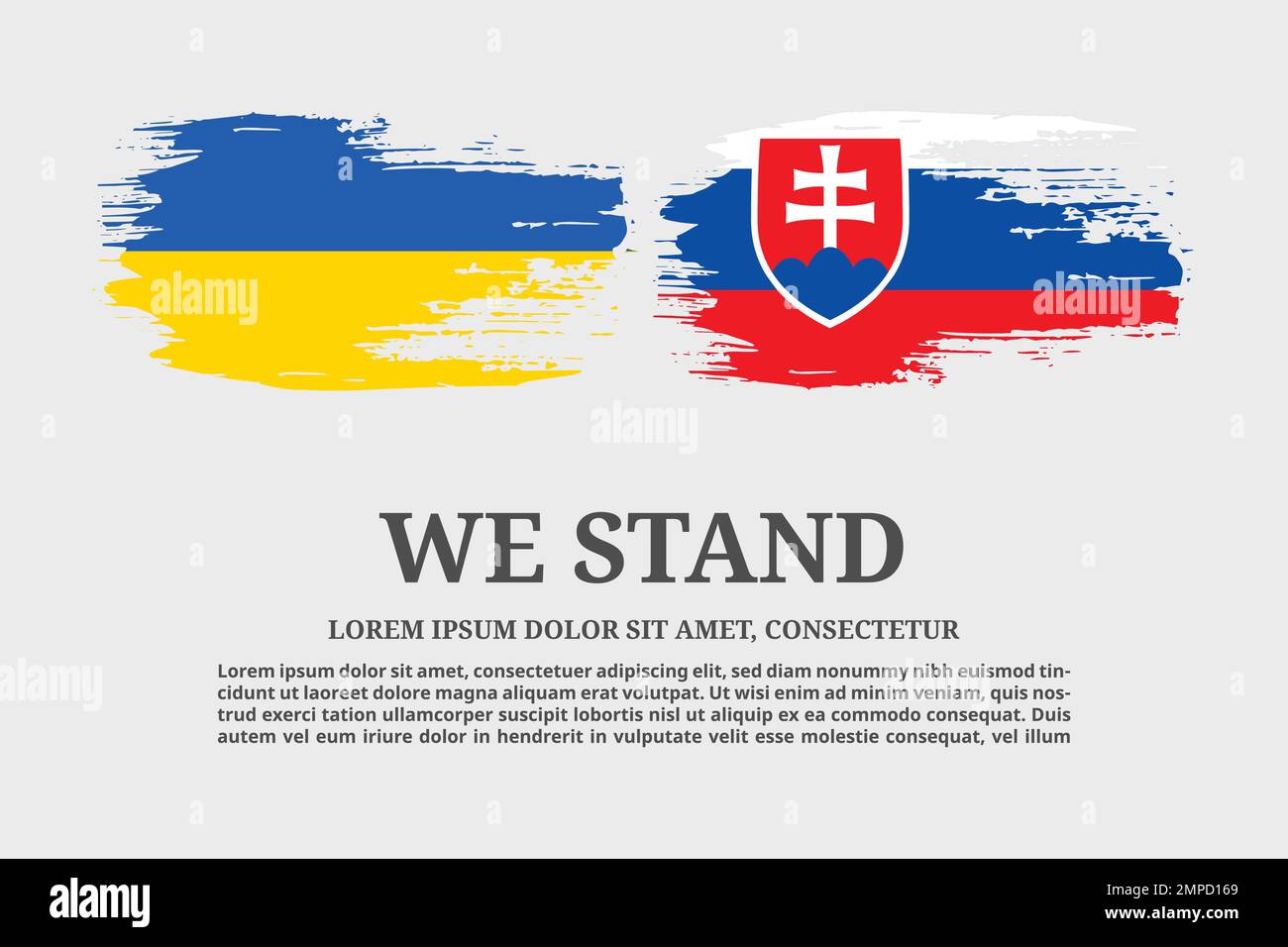 Ukraine and Slovakia flags flag grunge brush and text poster, vector ...