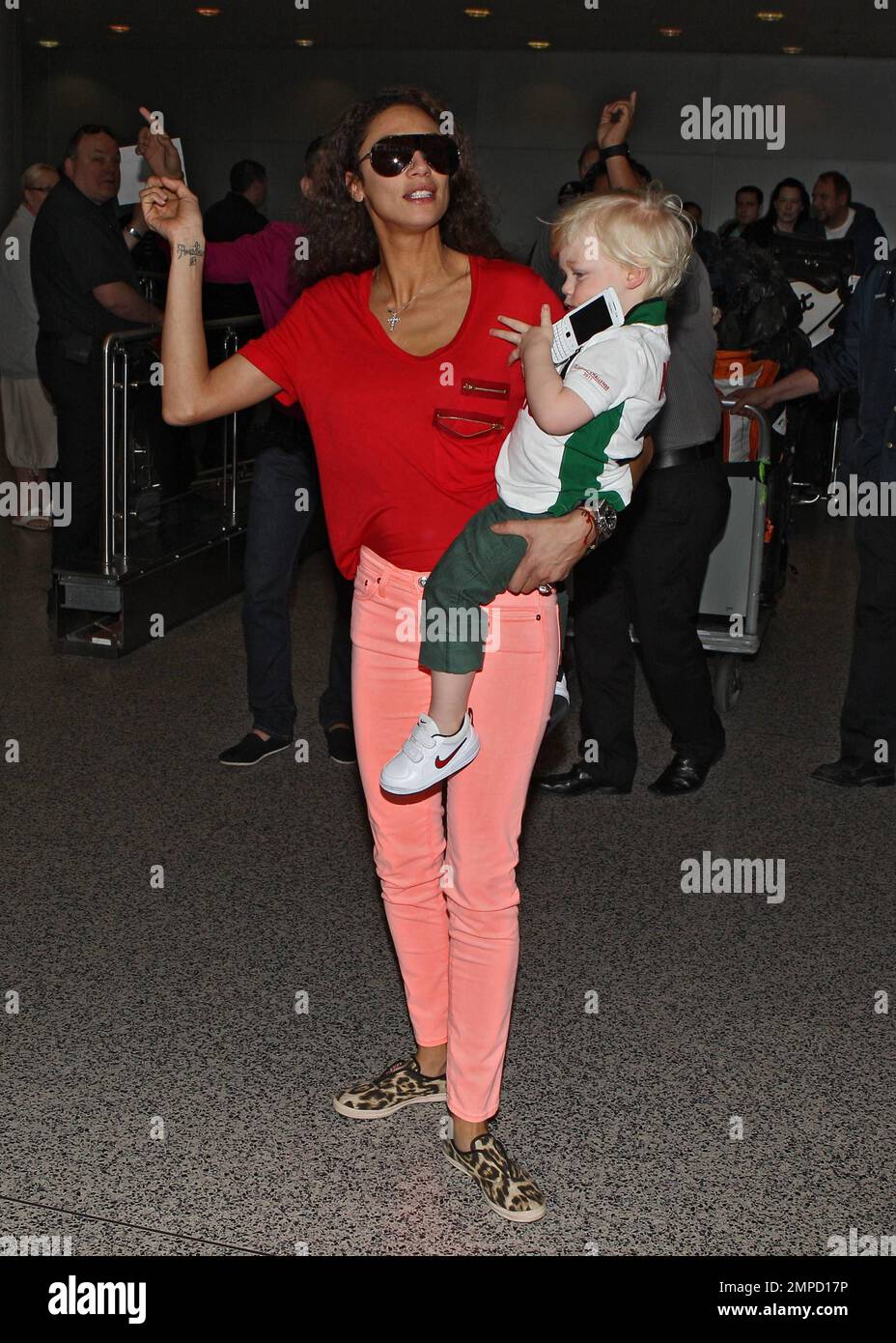 Looking eager to see their family, Boris Becker, wife Sharlely and son ...