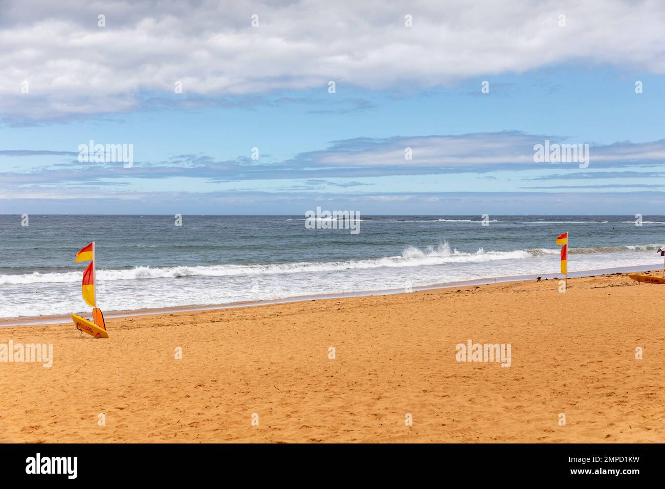 Swim between the flags, safe swimming area erected bu Surf rescue ...