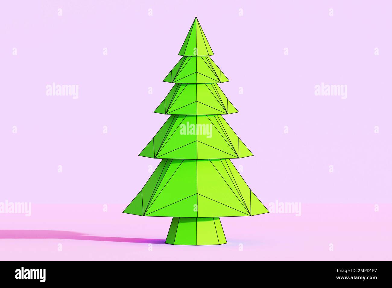 Simple Low Poly Christmas Tree, 3d rendering Stock Photo - Alamy