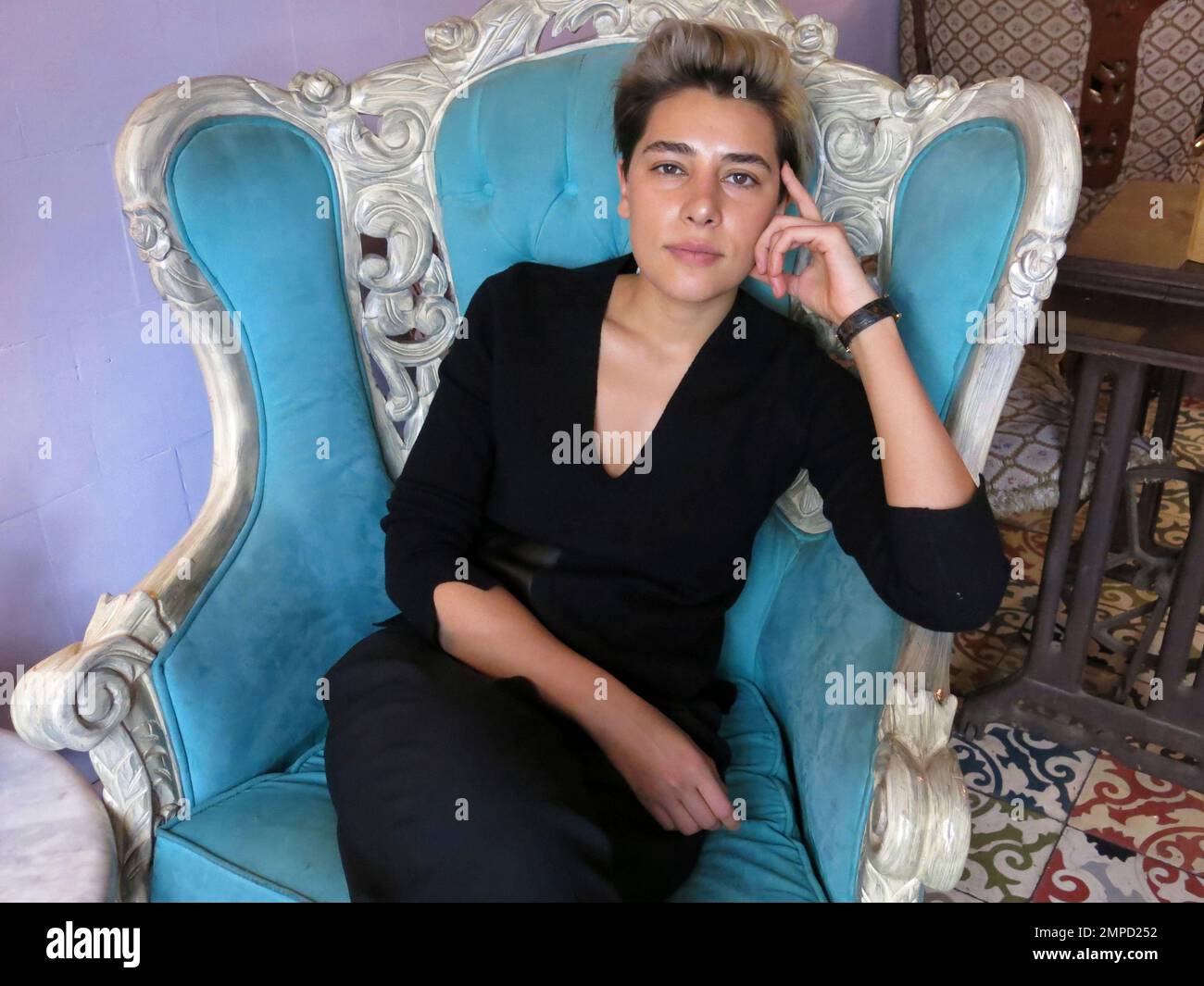 In this July 27, 2017 photo, Mexican author Gisela Leal poses for a ...
