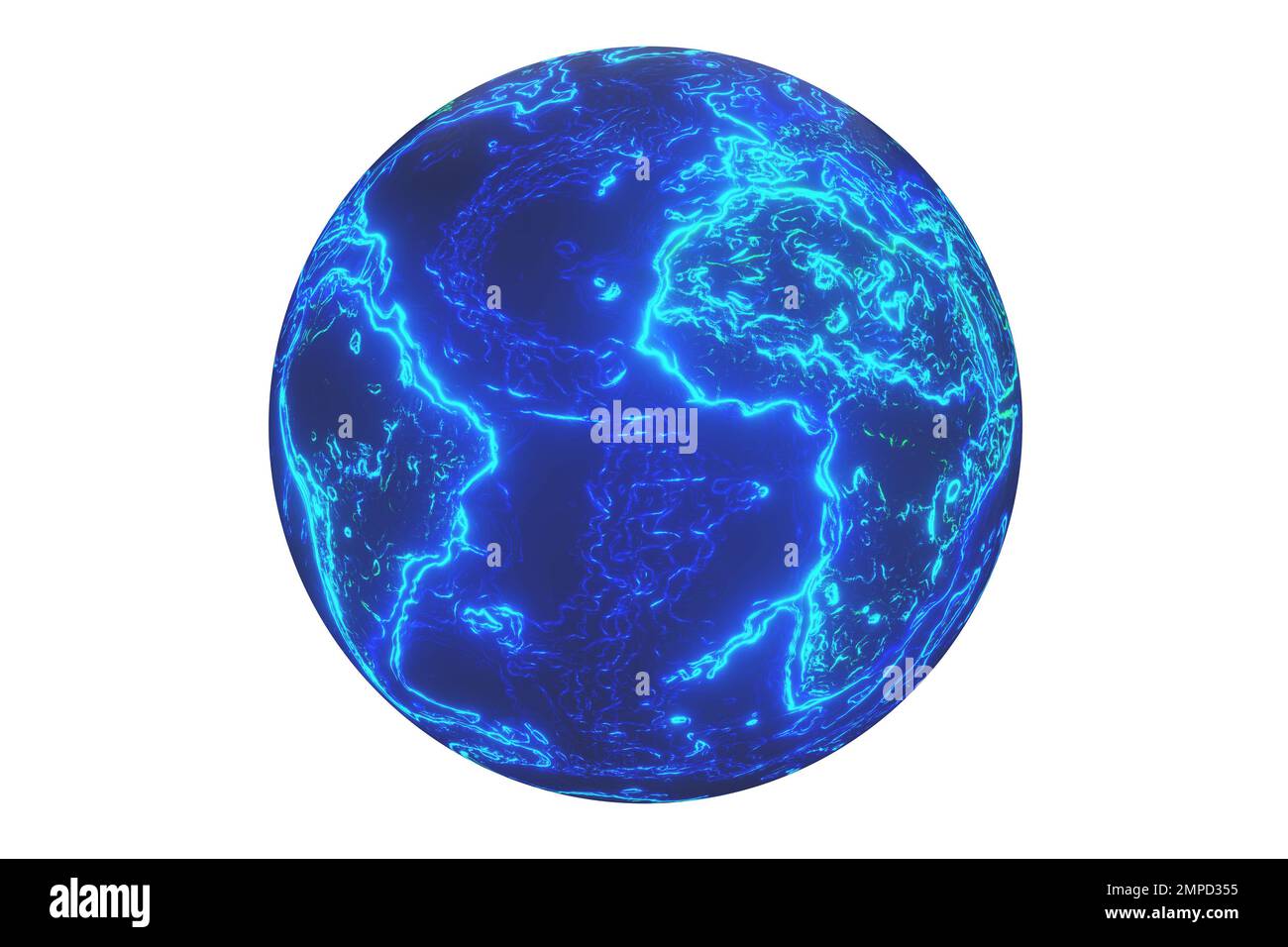 Abstract Earth globe isolated on white background, 3d rendered Stock ...