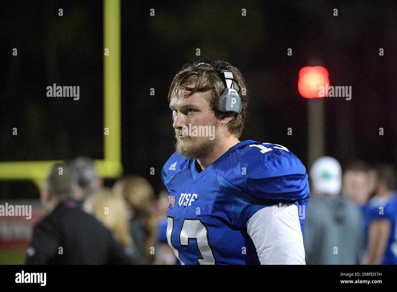 St. Francis quarterback Nick Ferrer (13) watches from the sideline ...
