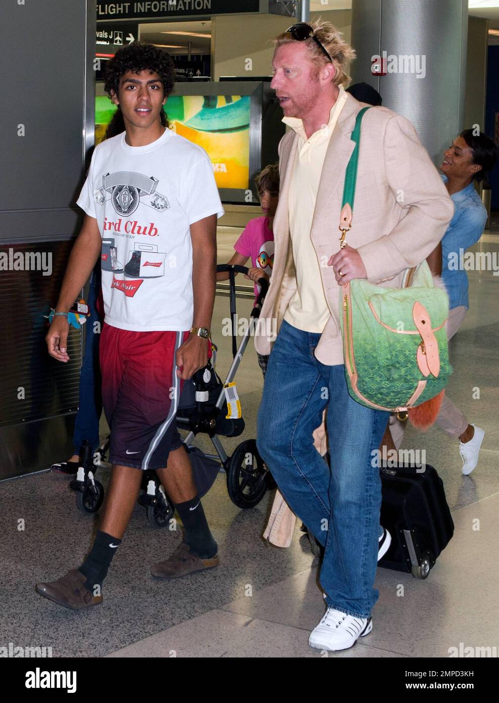 Boris Becker arrives at Miami International Airport with wife Lilly and ...