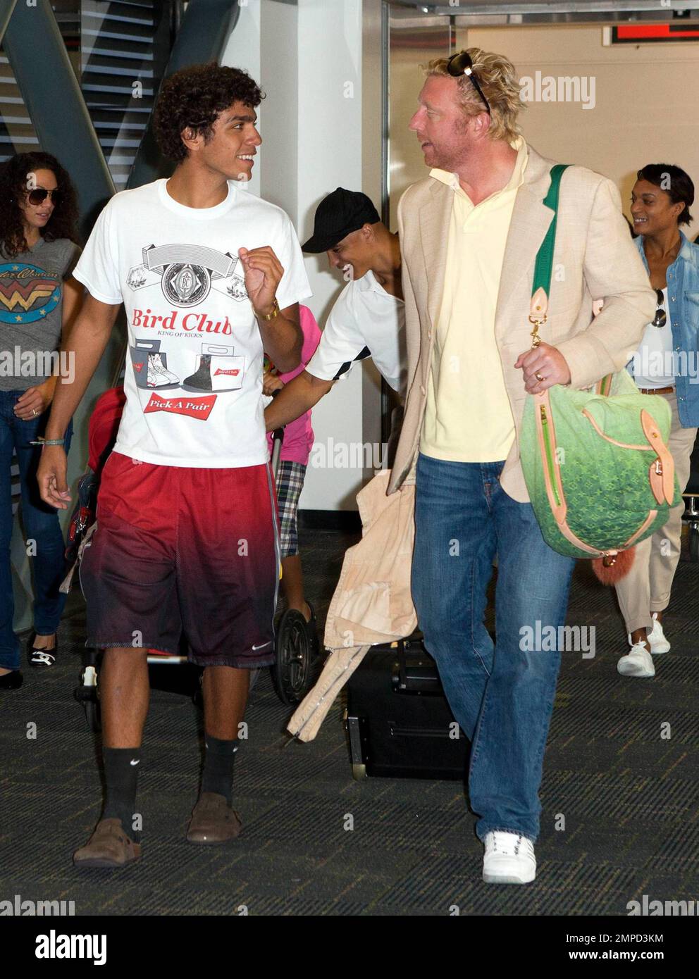 Boris Becker arrives at Miami International Airport with wife Lilly and ...