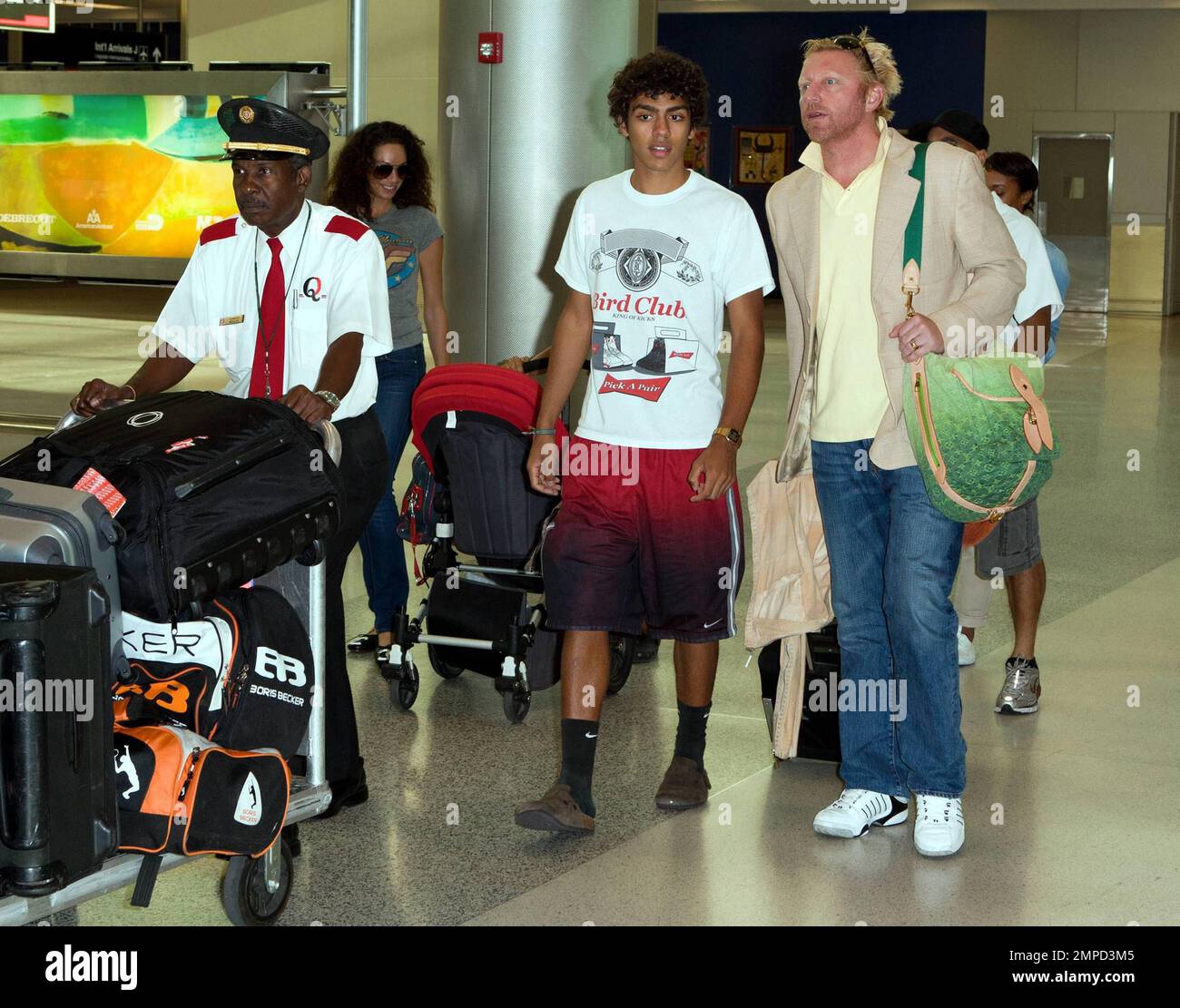 Boris Becker arrives at Miami International Airport with wife Lilly and ...