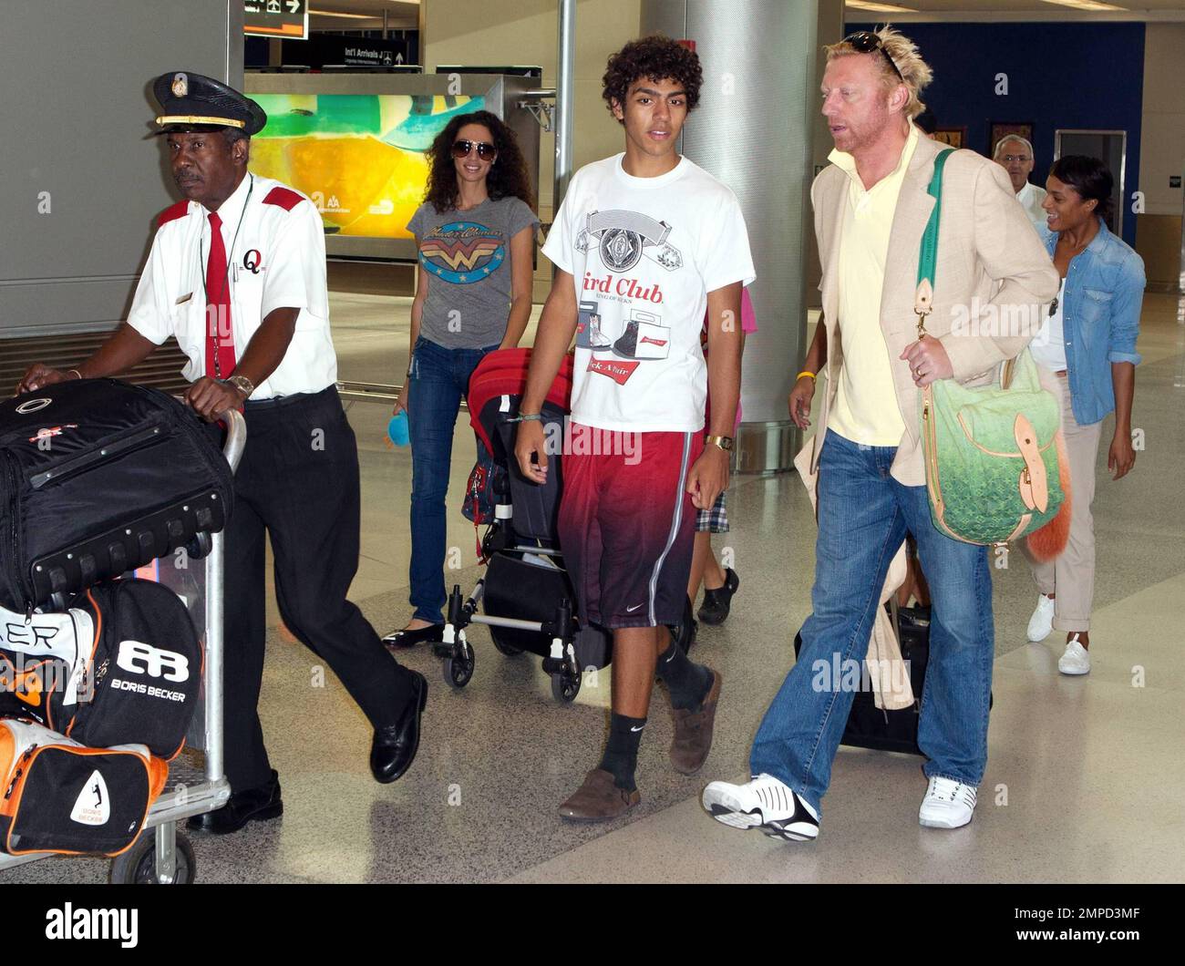 Boris Becker arrives at Miami International Airport with wife Lilly and ...