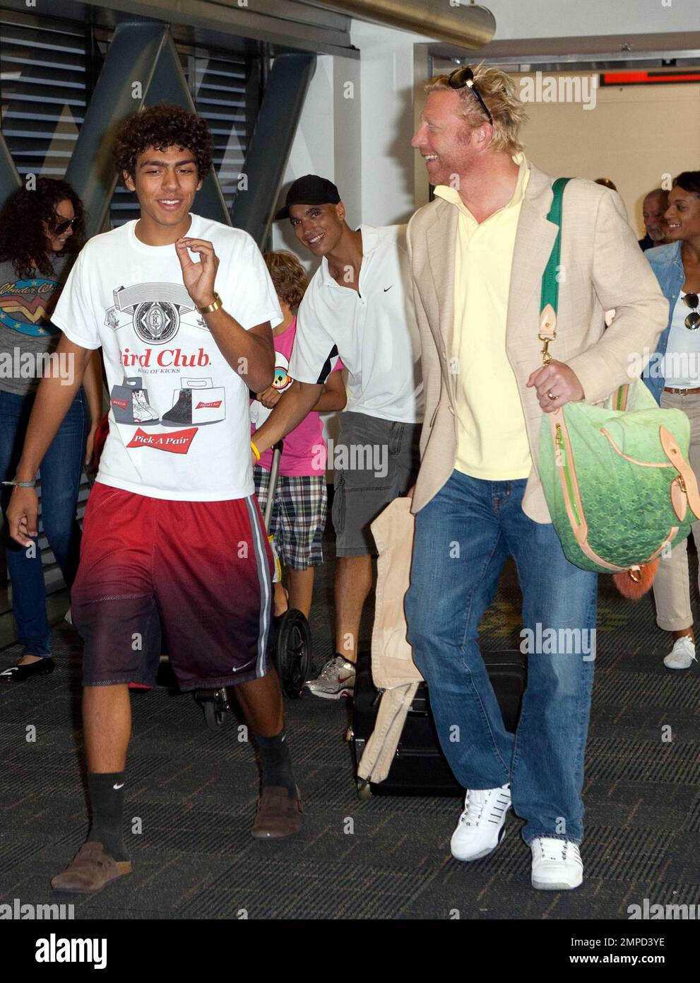 Boris Becker arrives at Miami International Airport with wife Lilly and ...