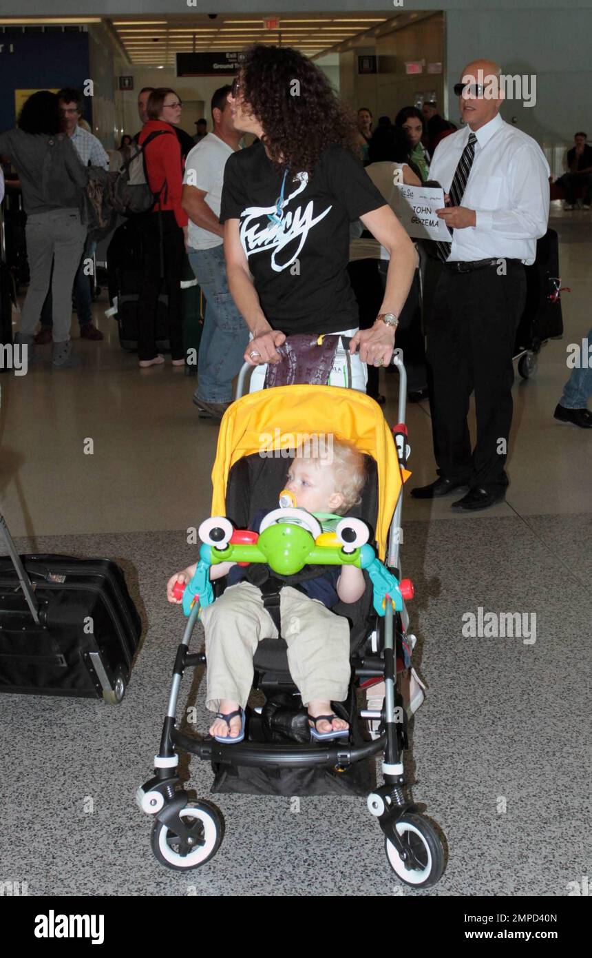 Tennis legend Boris Becker, wife Sharlely and son Amadeus arrive at ...