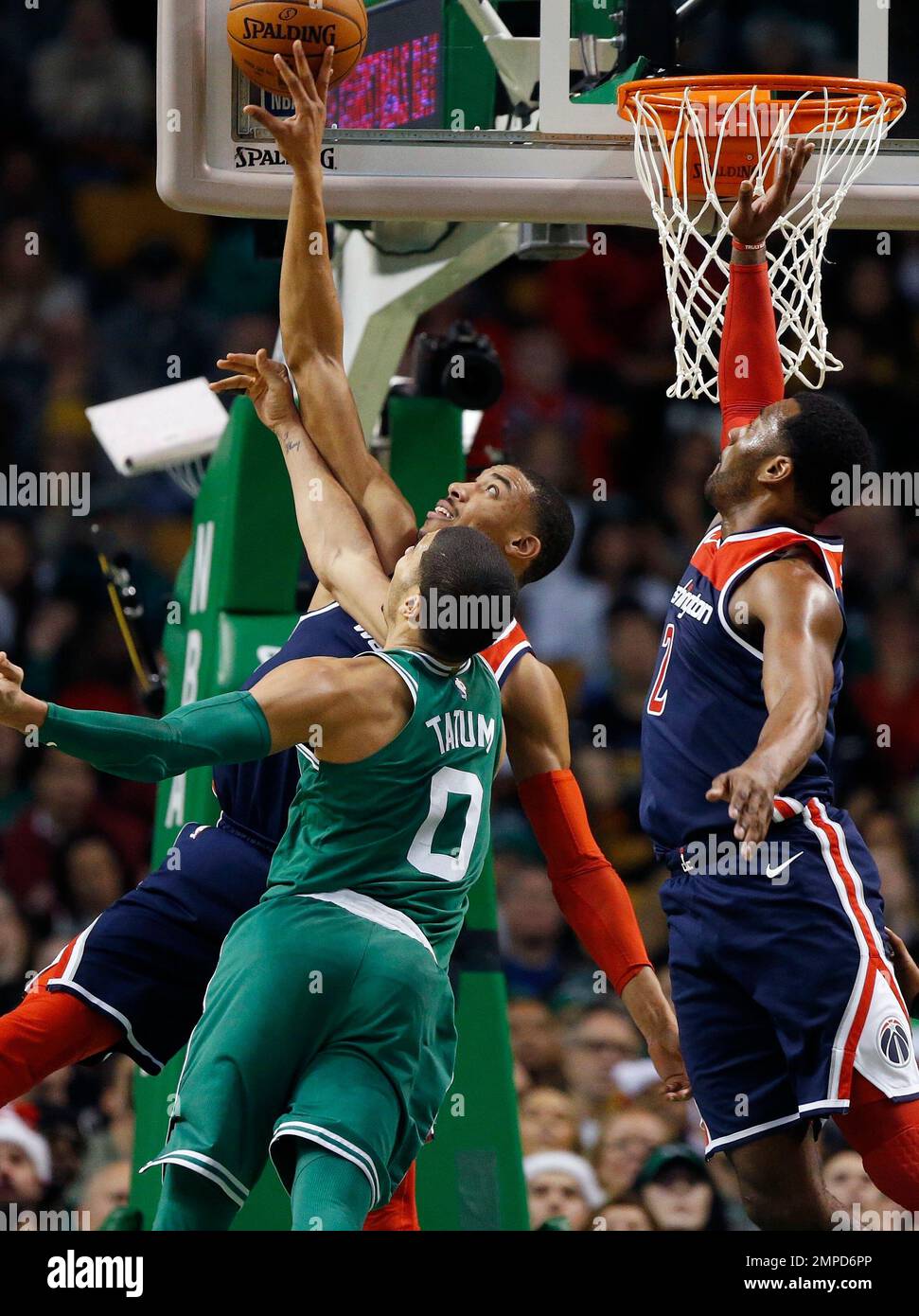 Washington Wizards' Otto Porter Jr., behind, blocks a shot by Boston ...