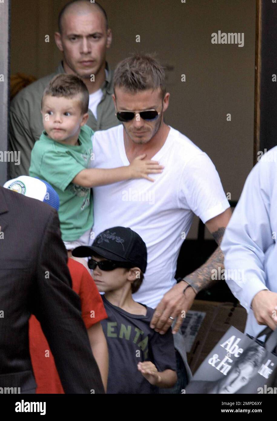 David Beckham enjoys a guys day out with sons Brooklyn, Romeo and Cruz ...