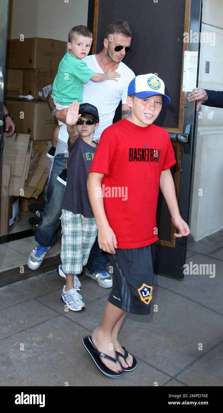David Beckham takes his boys out for a shopping trip to The Grove in ...