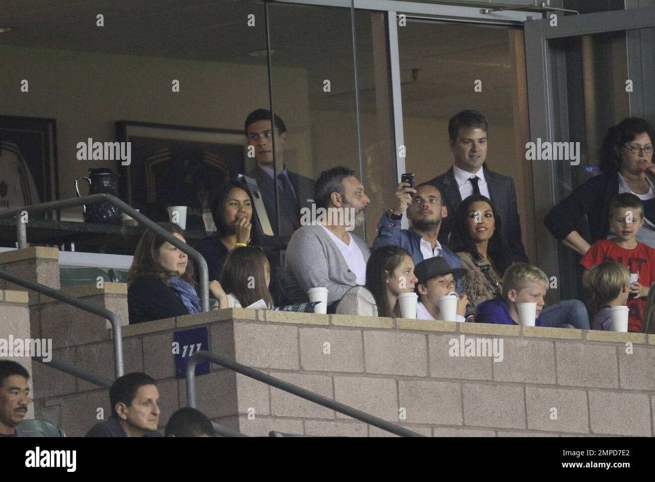 Brooklyn, Romeo and Cruz Beckham watch dad David as he leads the LA ...