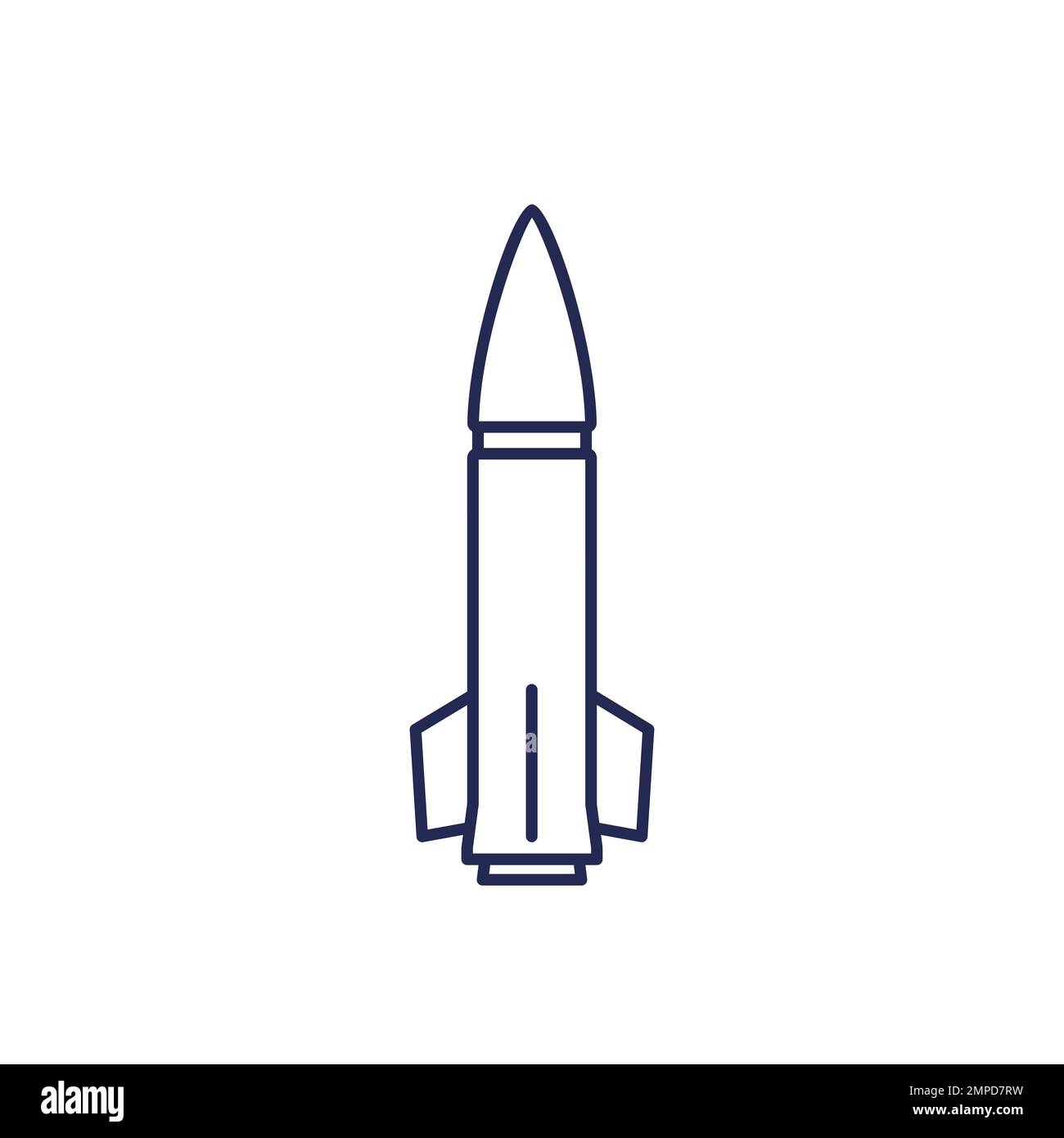 Ballistic missile icon on white, line vector Stock Vector Image & Art ...