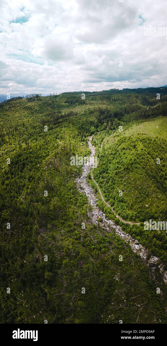A vertical aerial view of beautiful natural scenery Stock Photo - Alamy