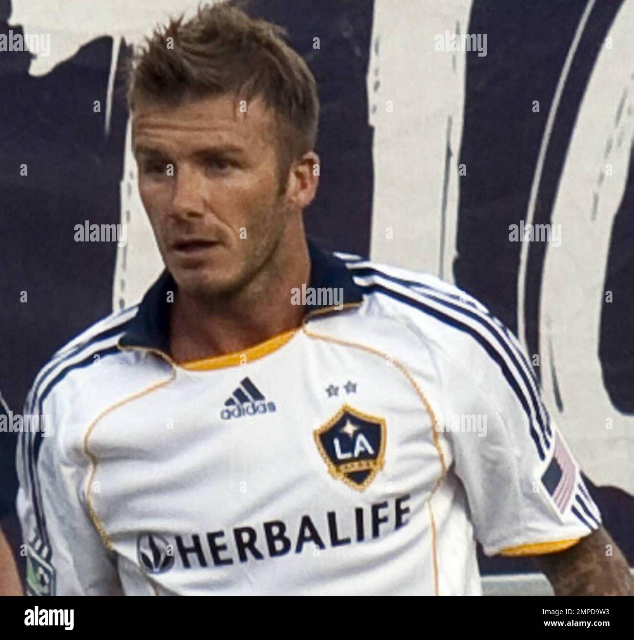 David Beckham plays in the match Revolution Vs. Galaxy at the Gillette ...