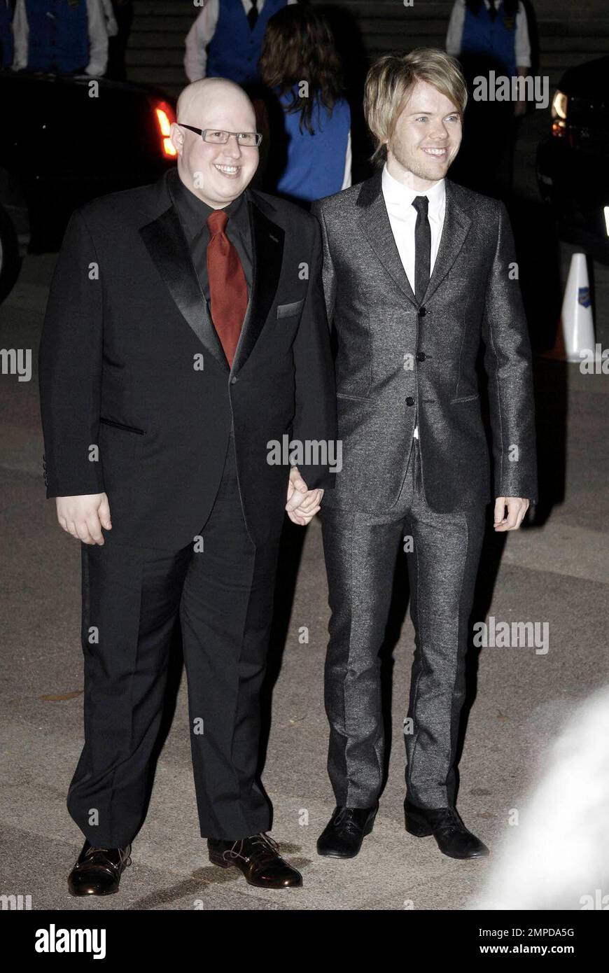 Matt Lucas arrives at the invitation only party to welcome the Beckhams ...