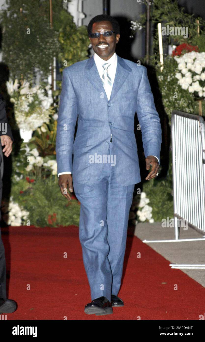 Wesley Snipes arrives at the invitation-only party to welcome the ...