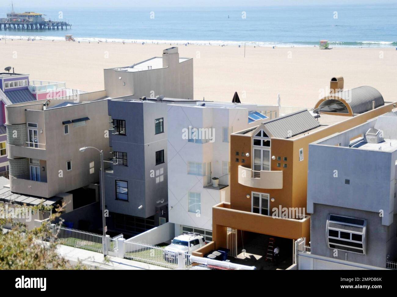 Here are exterior views of the luxury Santa Monica beachfront home ...