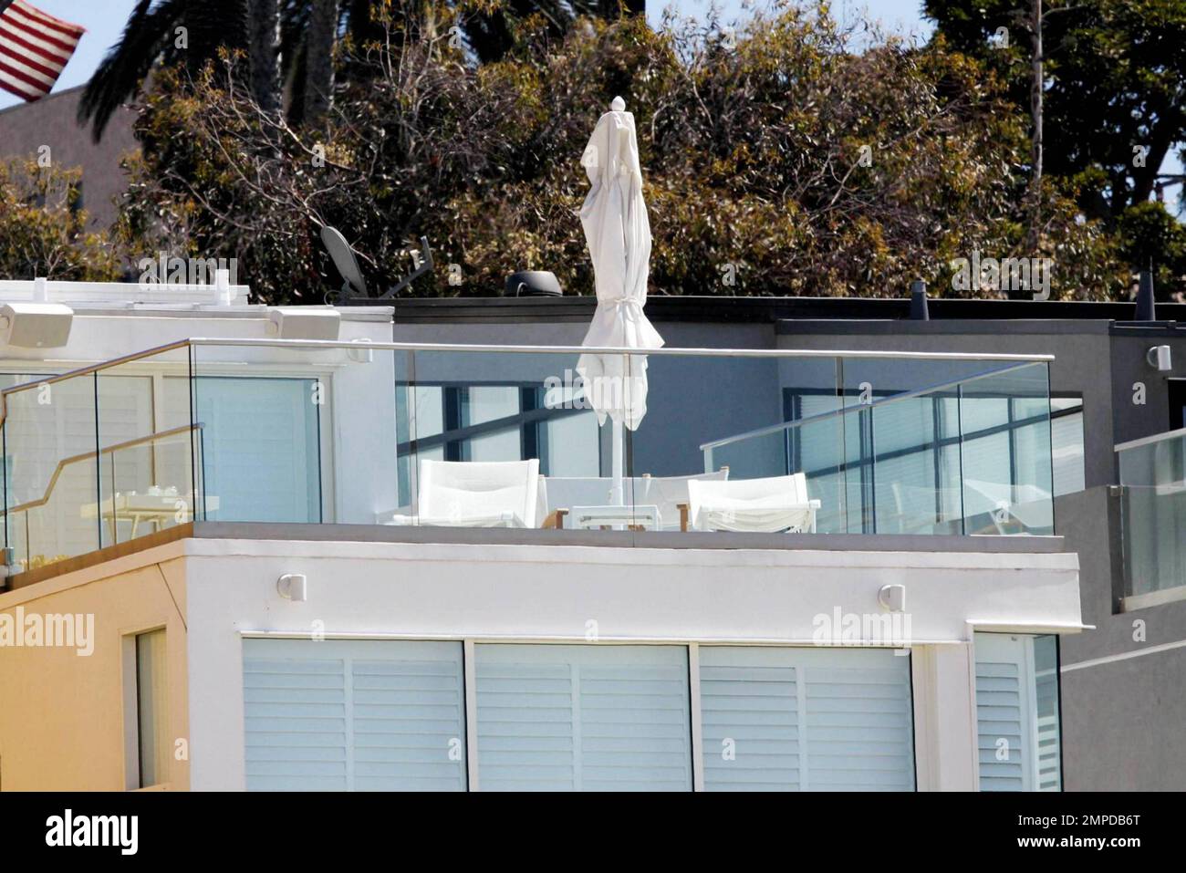 Here are exterior views of the luxury Santa Monica beachfront home ...