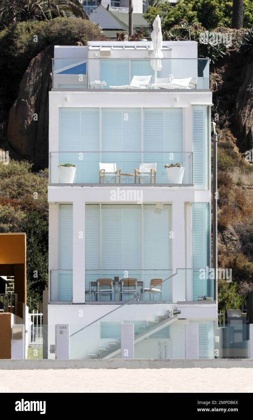 Here are exterior views of the luxury Santa Monica beachfront home ...