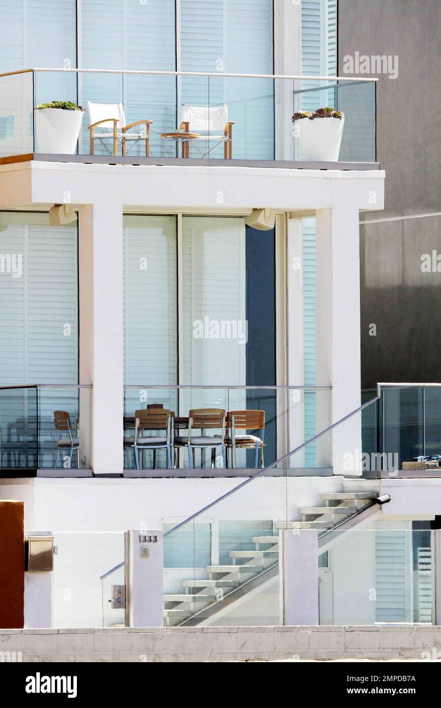 Here are exterior views of the luxury Santa Monica beachfront home ...