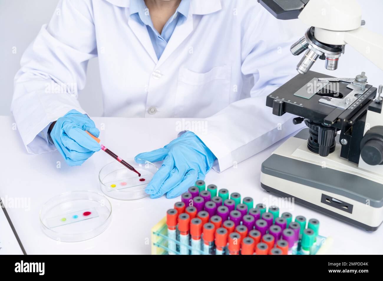 Medical Research Laboratory, Part of Female Scientist working with ...