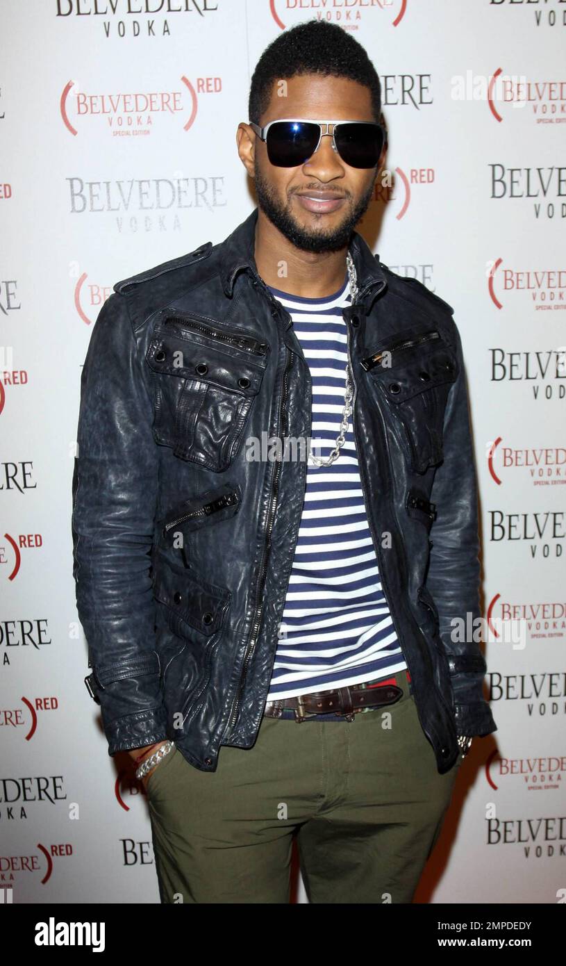 Usher arrives at the launch of (BELVEDERE) RED, celebrating the ...