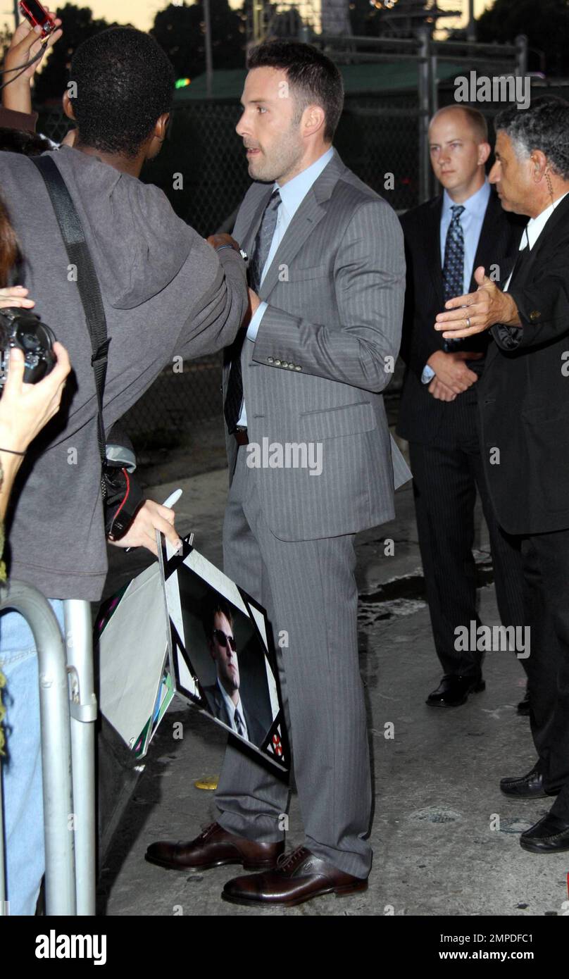 Ben Affleck signs autographs for fans as he leaves the "Jimmy Kimmel ...
