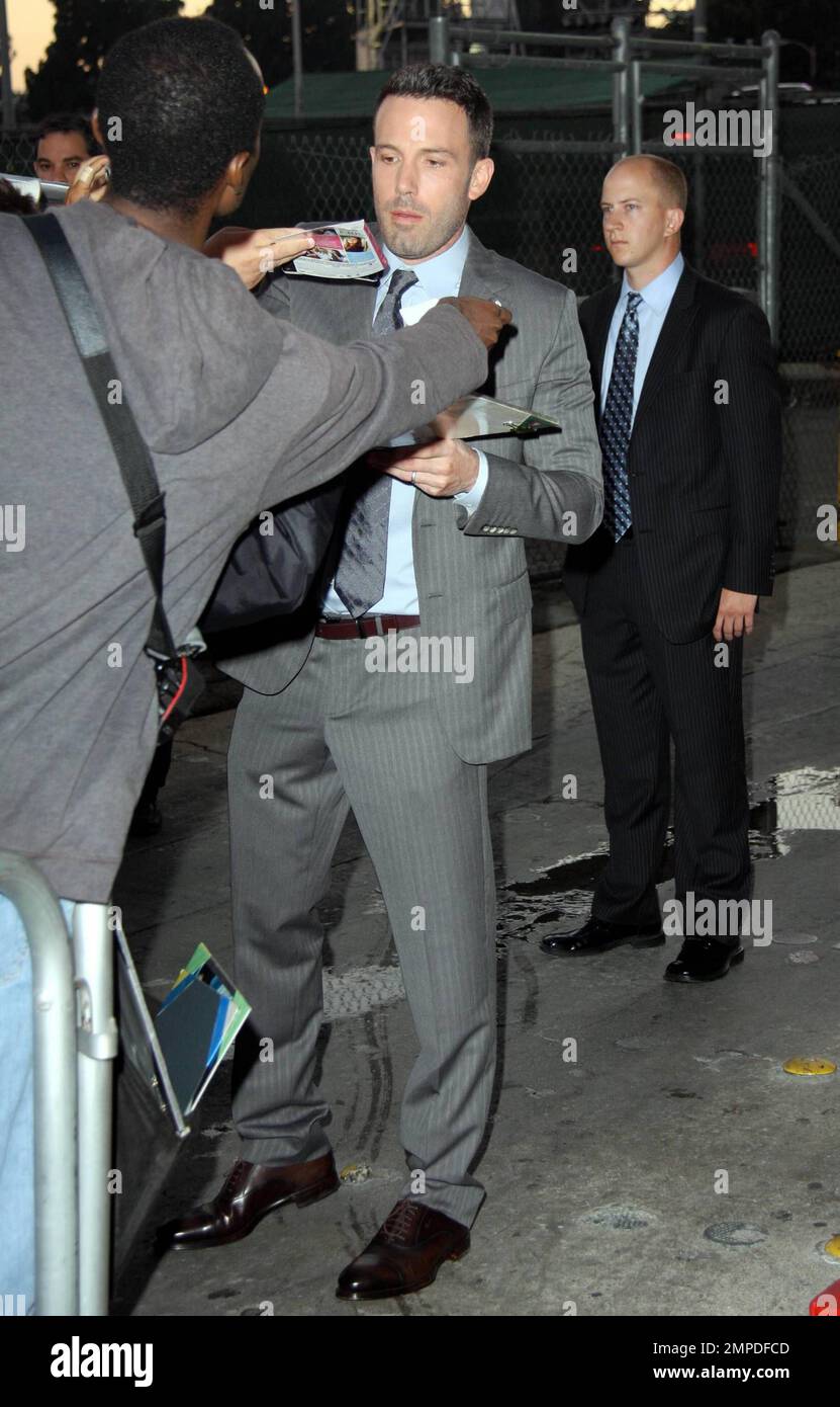 Ben Affleck signs autographs for fans as he leaves the "Jimmy Kimmel ...