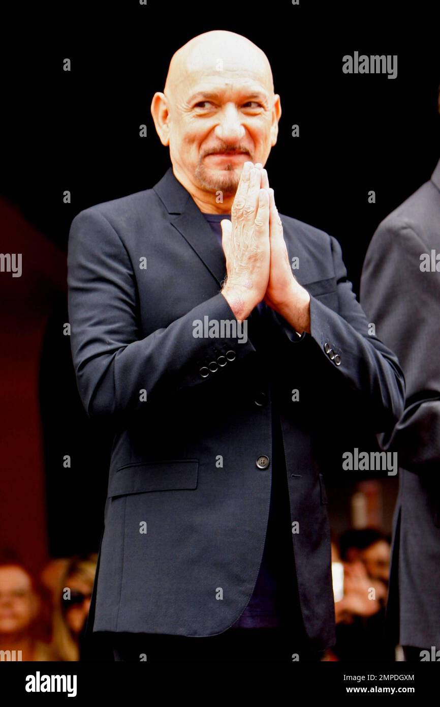 Oscar award winning actor Sir Ben Kingsley looks overjoyed as he ...