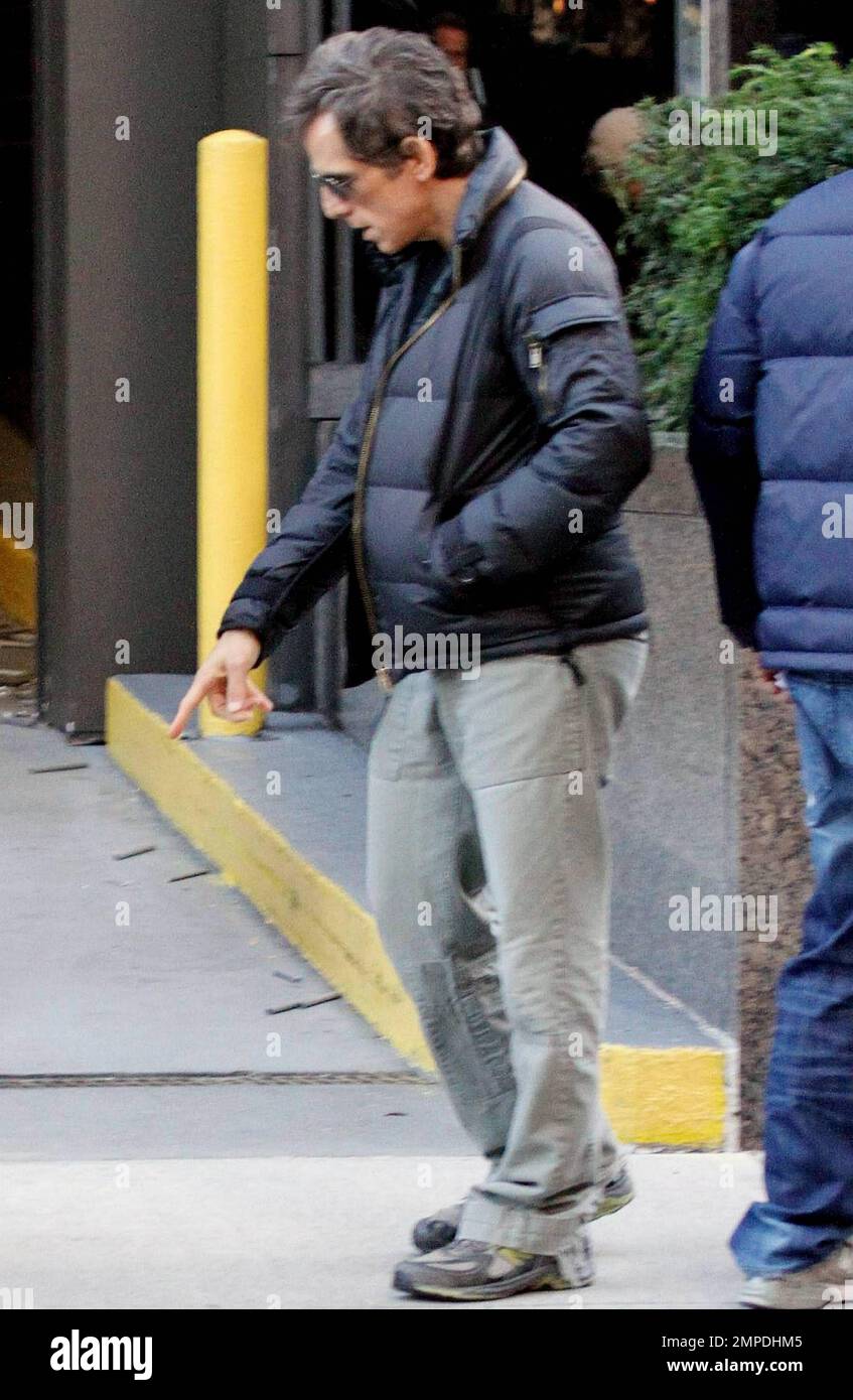 Actor Ben Stiller on the set of "Tower Heist" directed by Brett Ratner ...