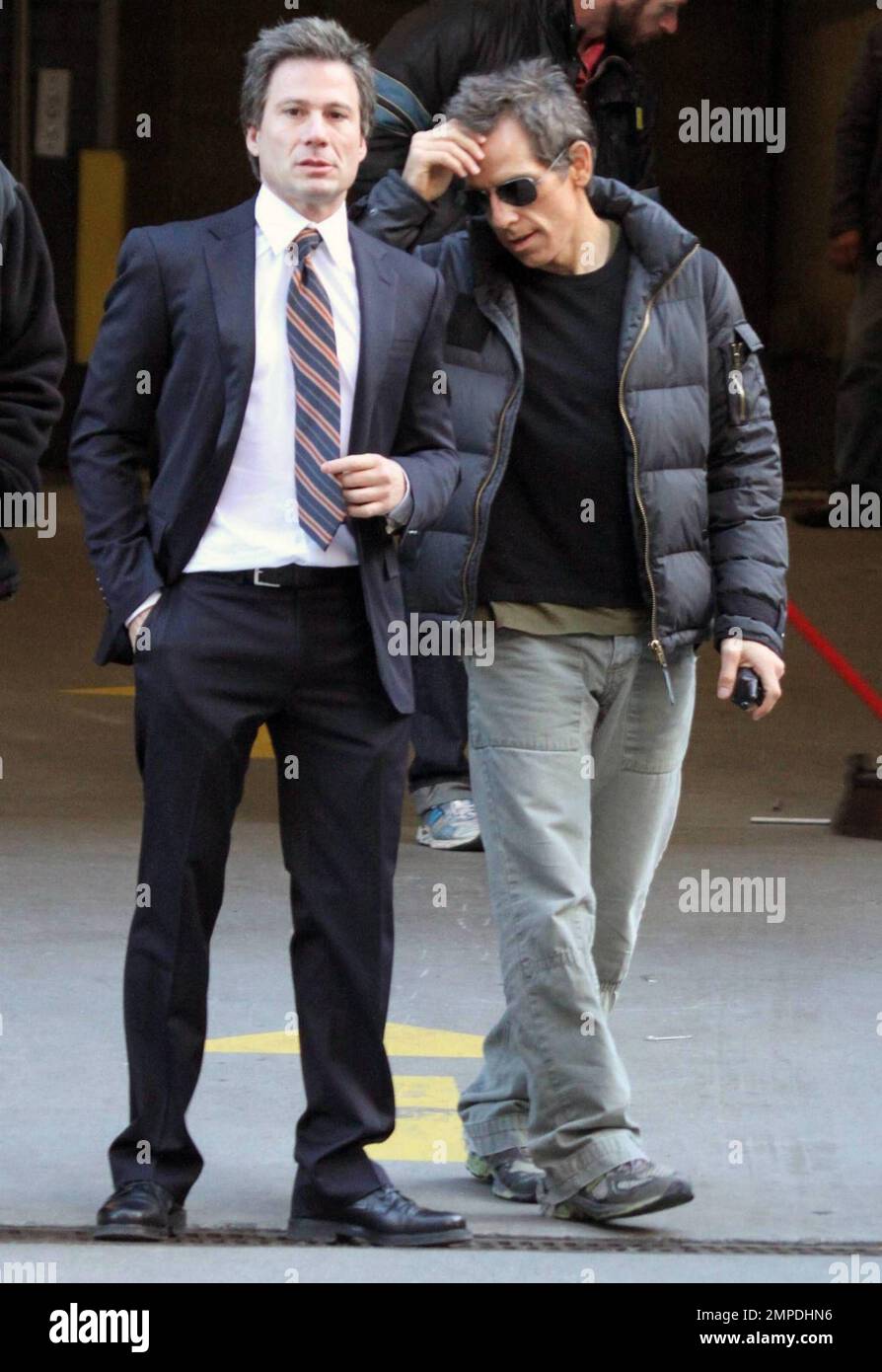 Actor Ben Stiller on the set of "Tower Heist" directed by Brett Ratner ...