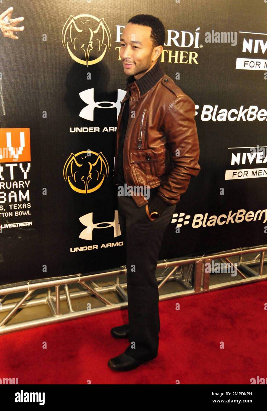 John Legend arrives at The Black Eyed Peas pre Super Bowl party ...