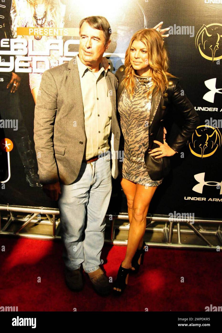 Fergie and her dad Patrick Ferguson arrive at The Black Eyed Peas pre ...