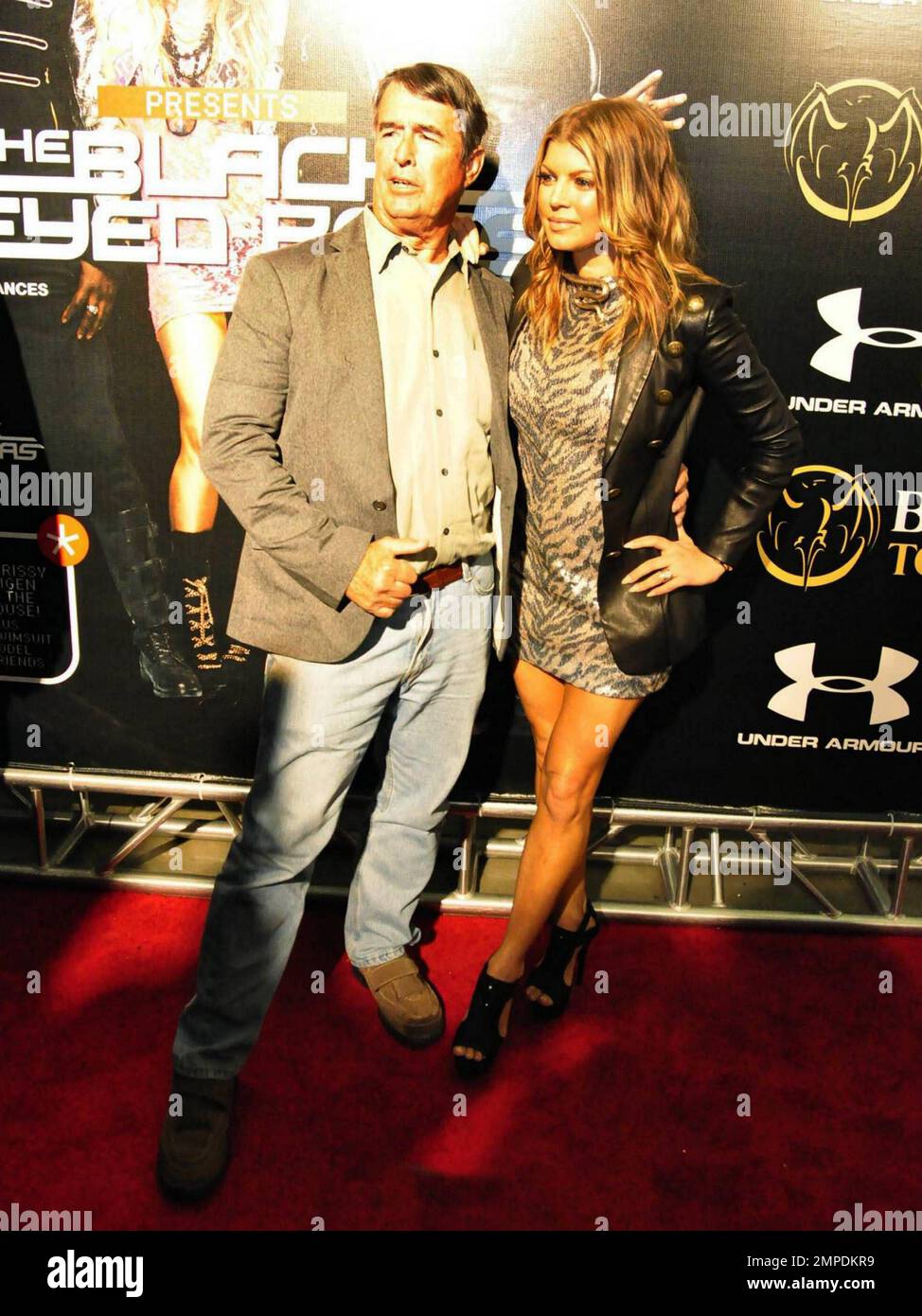 Fergie and her dad Patrick Ferguson arrive at The Black Eyed Peas pre ...