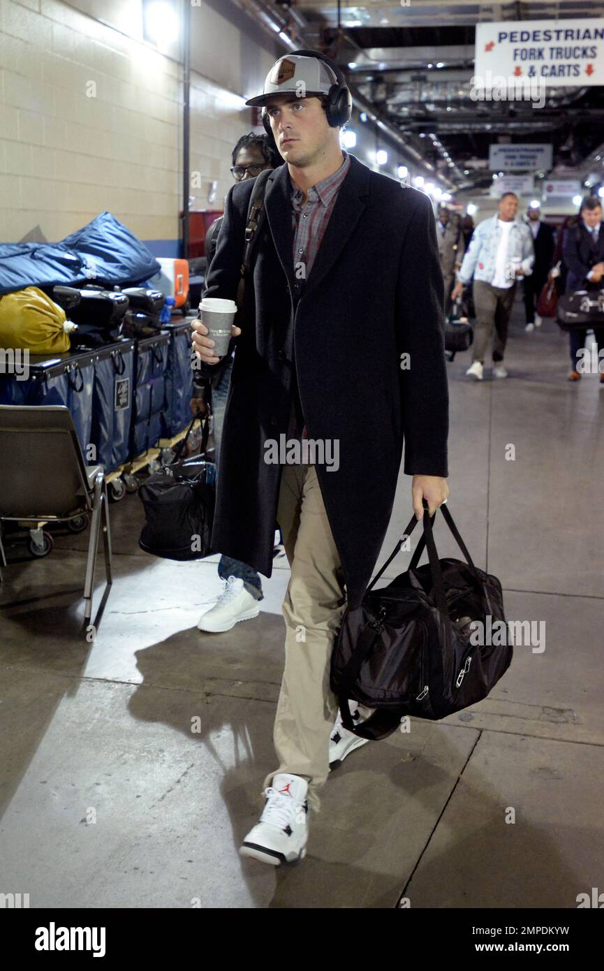Los Angeles Rams quarterback Sean Mannion arrives for an NFL football ...