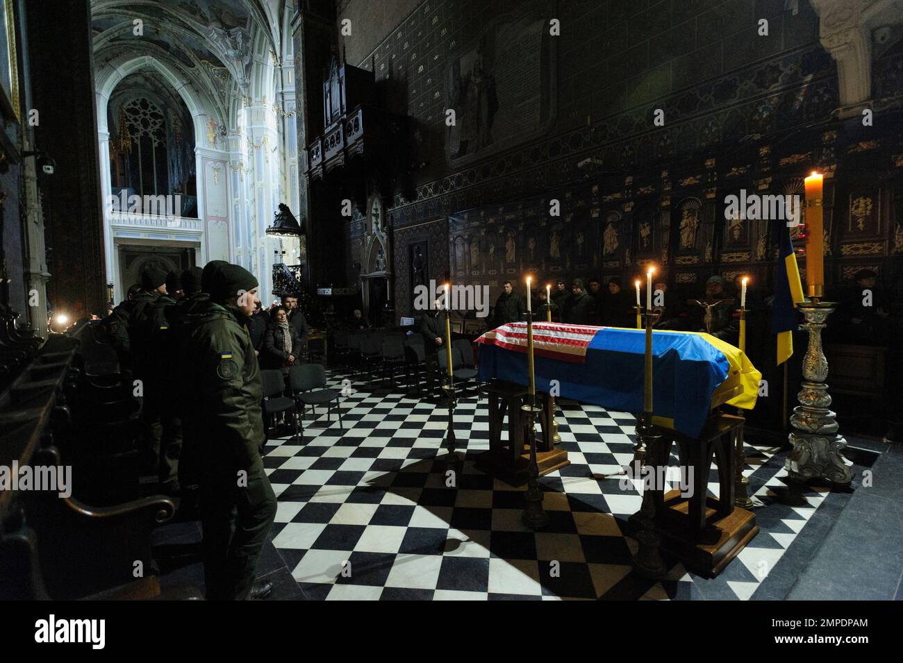 Ukrainians soldiers attend the farewell ceremony for US citizen Daniel ...