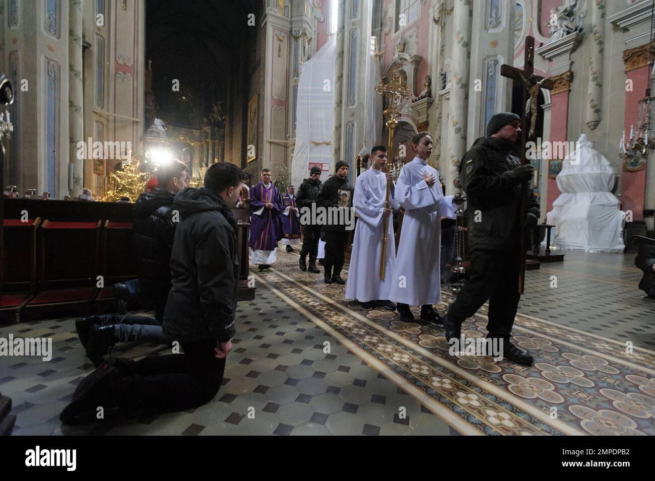 Ukrainians soldiers attend the farewell ceremony for US citizen Daniel ...