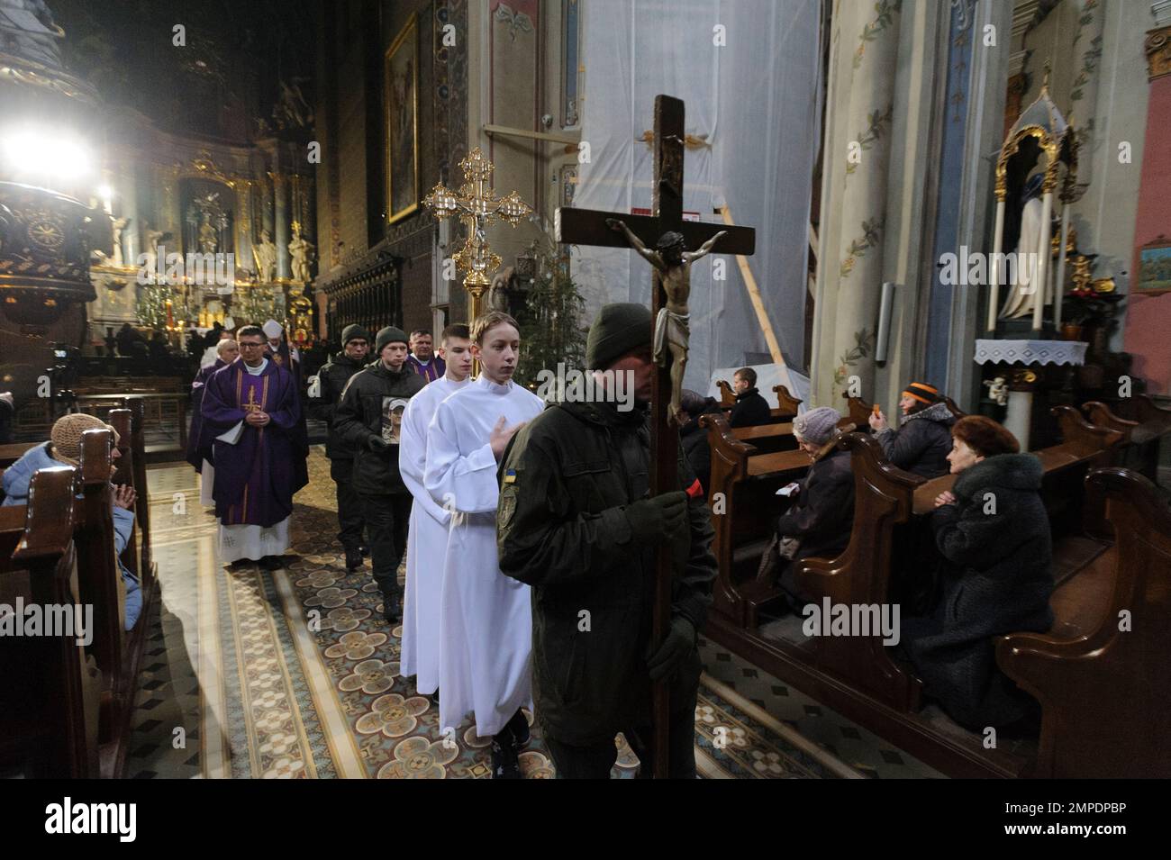 Ukrainians soldiers attend the farewell ceremony for US citizen Daniel ...