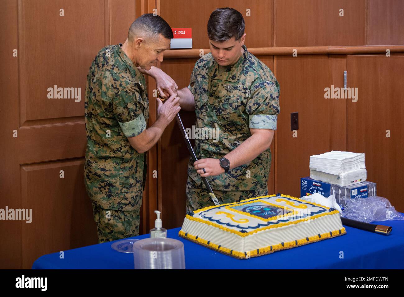 Capt. Stephen Coates, left, Chaplain for Marine Forces Reserve and the ...